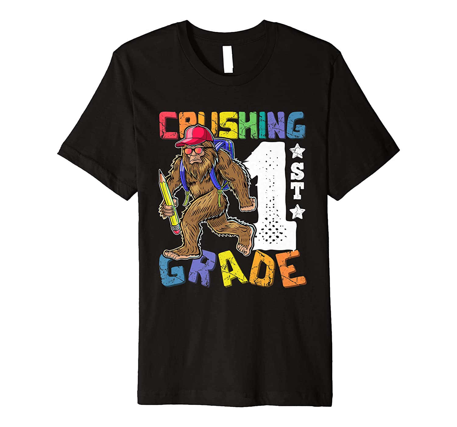 Crushing 1st Grade Bigfoot Backpack Back to School Shirt Boy New ...