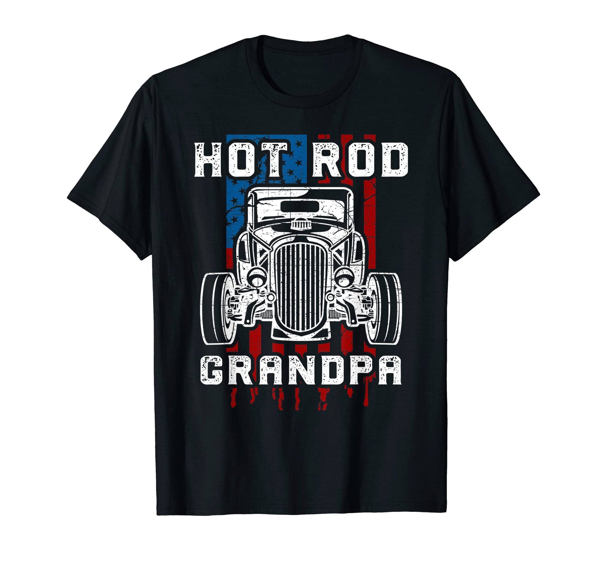 Hot Rod Grandpa Shirt Vintage Car American Flag Tee New Zealand ...