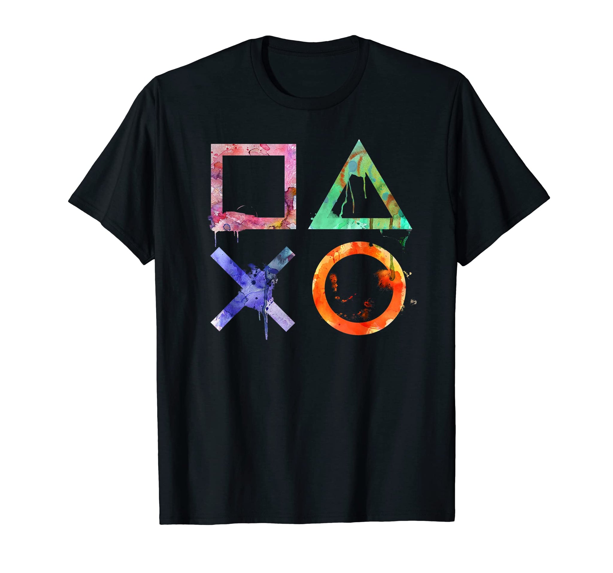 Playstation Watercolor Symbols T-shirt New Zealand– Myshirts.co.nz