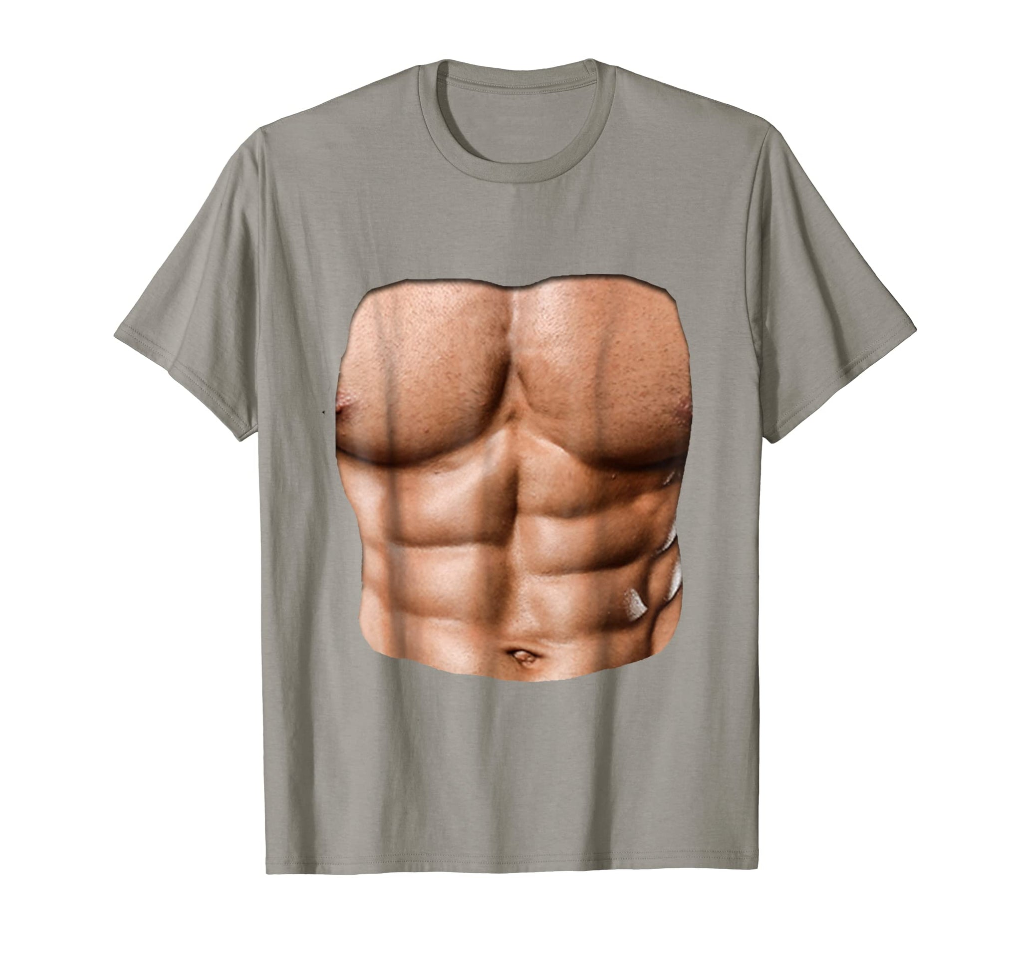 Mens Fake Muscle Under Clothes Shirt Chest Six Pack Abs T-Shirt New ...