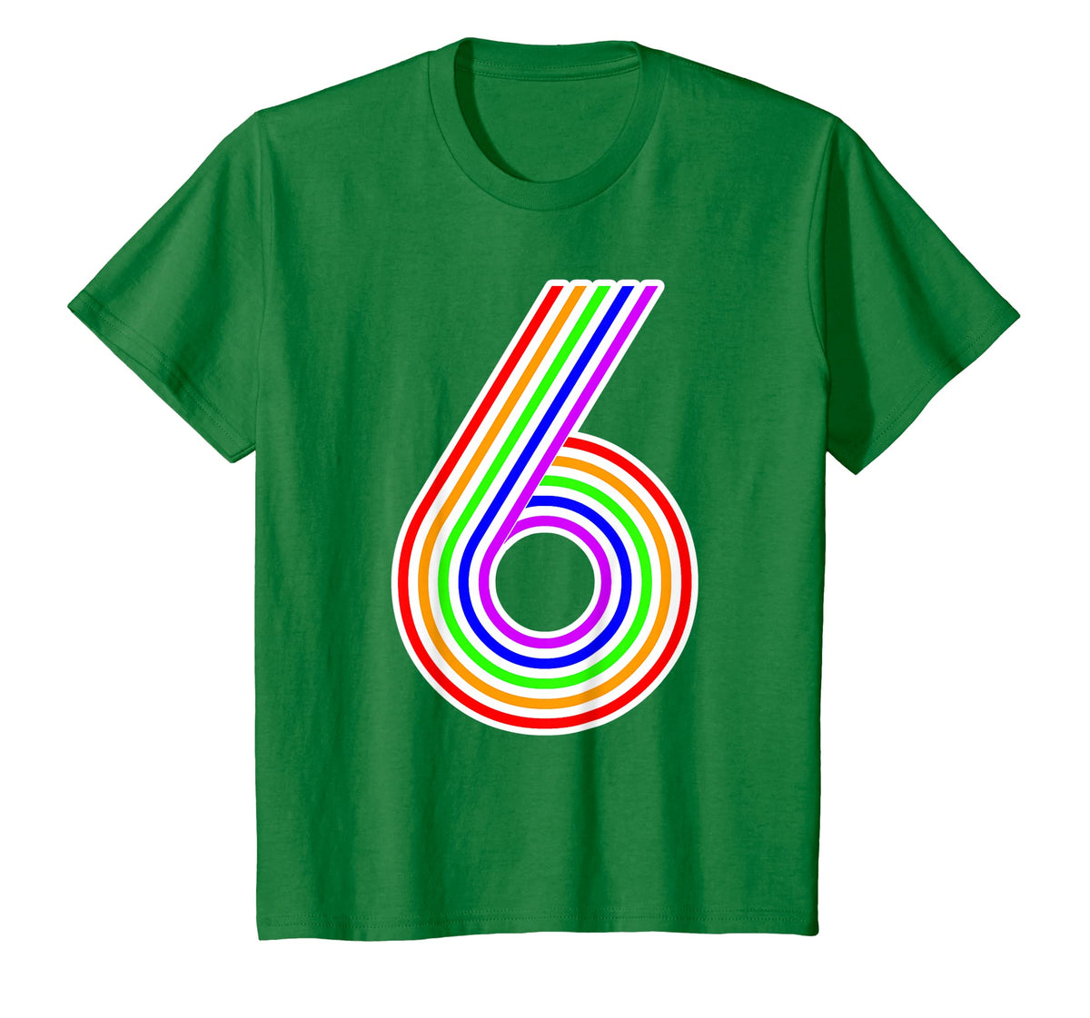 Kids Happy Family Clothing Rainbow 6th Birthday Number 6 T-shirt New ...